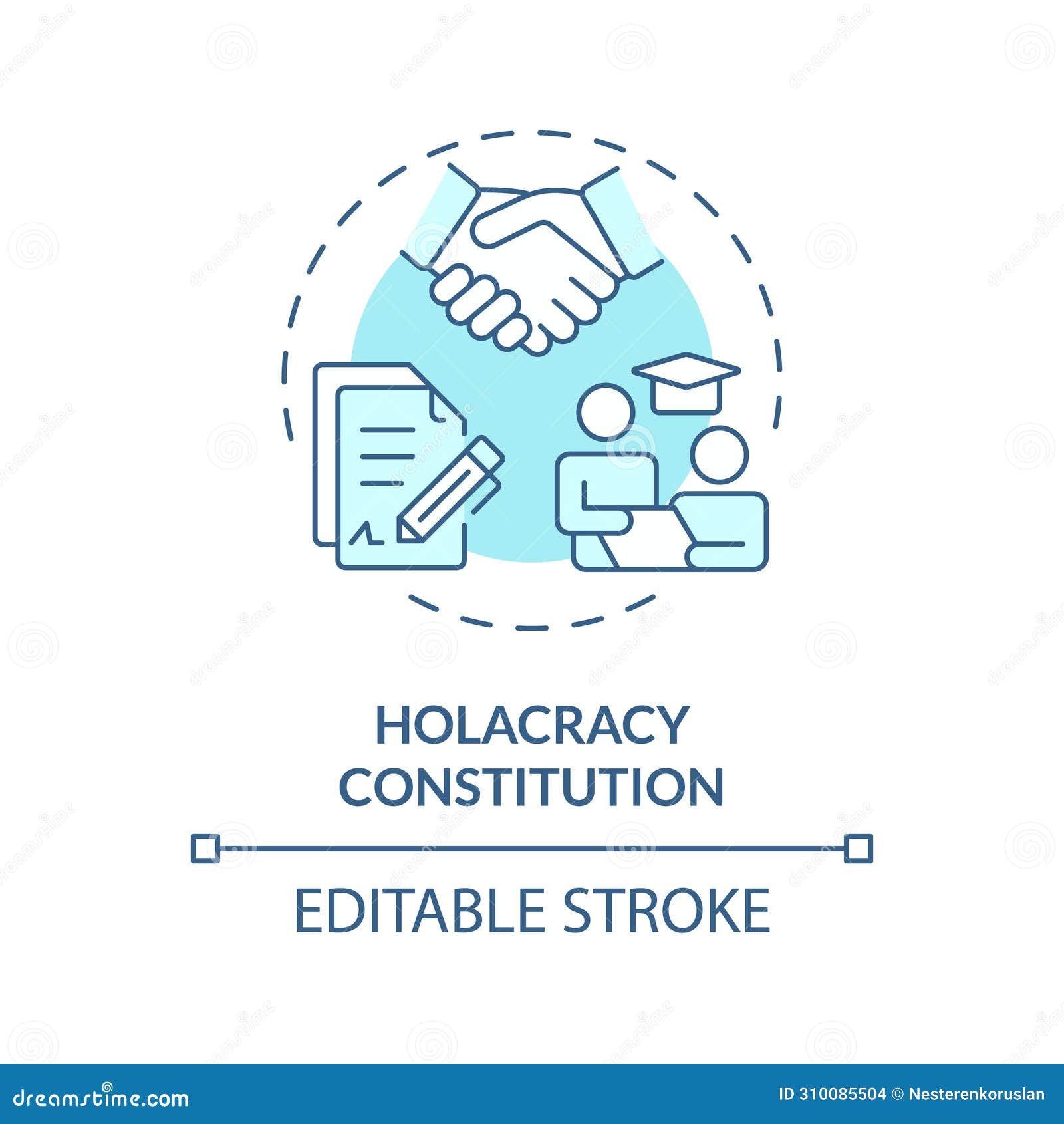 Holacracy Constitution Soft Blue Concept Icon Stock Vector ...