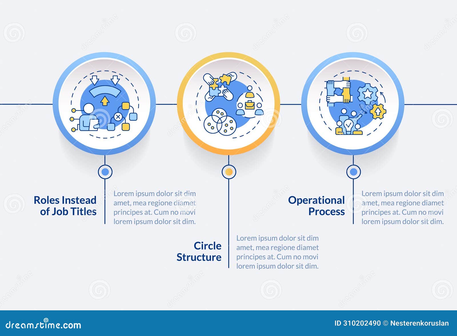 Holacracy Elements Rectangle Infographic Template Cartoon Vector | CartoonDealer.com #310085573