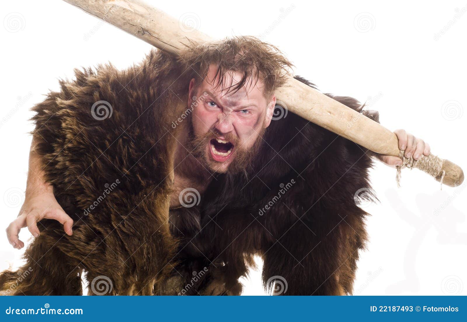 Holbewoner in beerhuid stock afbeelding. Image of volledig - 22187493