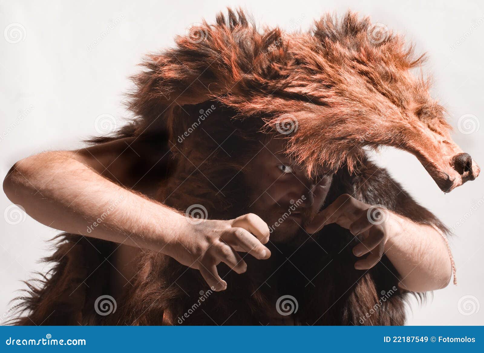 Holbewoner in beerhuid stock afbeelding. Image of harig - 22187549