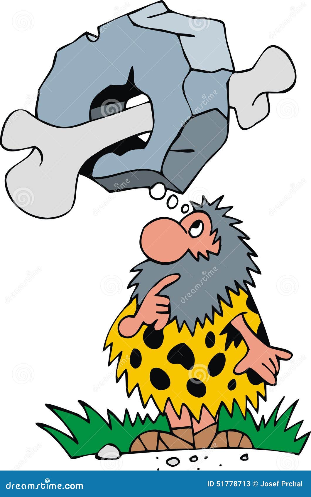 Holbewoner En Zijn Eerste Idee Vector Illustratie - Illustration of ...