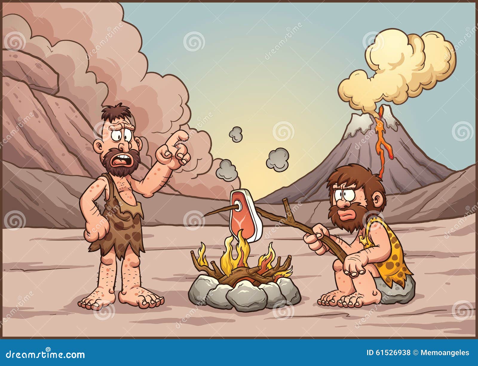 Holbewoners het spreken vector illustratie. Illustration of ...