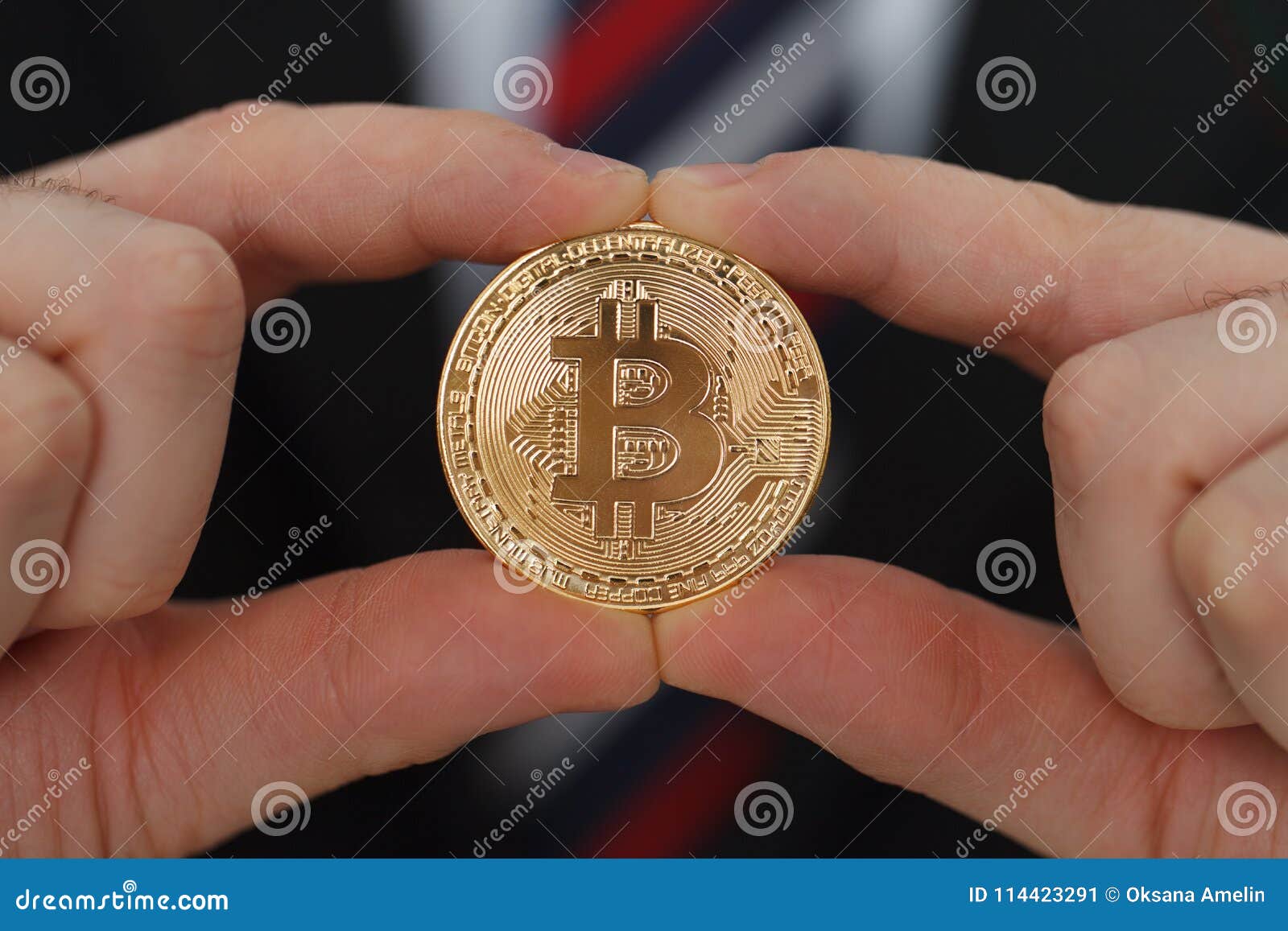 Hold Bitcoin with Both Hands Stock Image - Image of communications ...