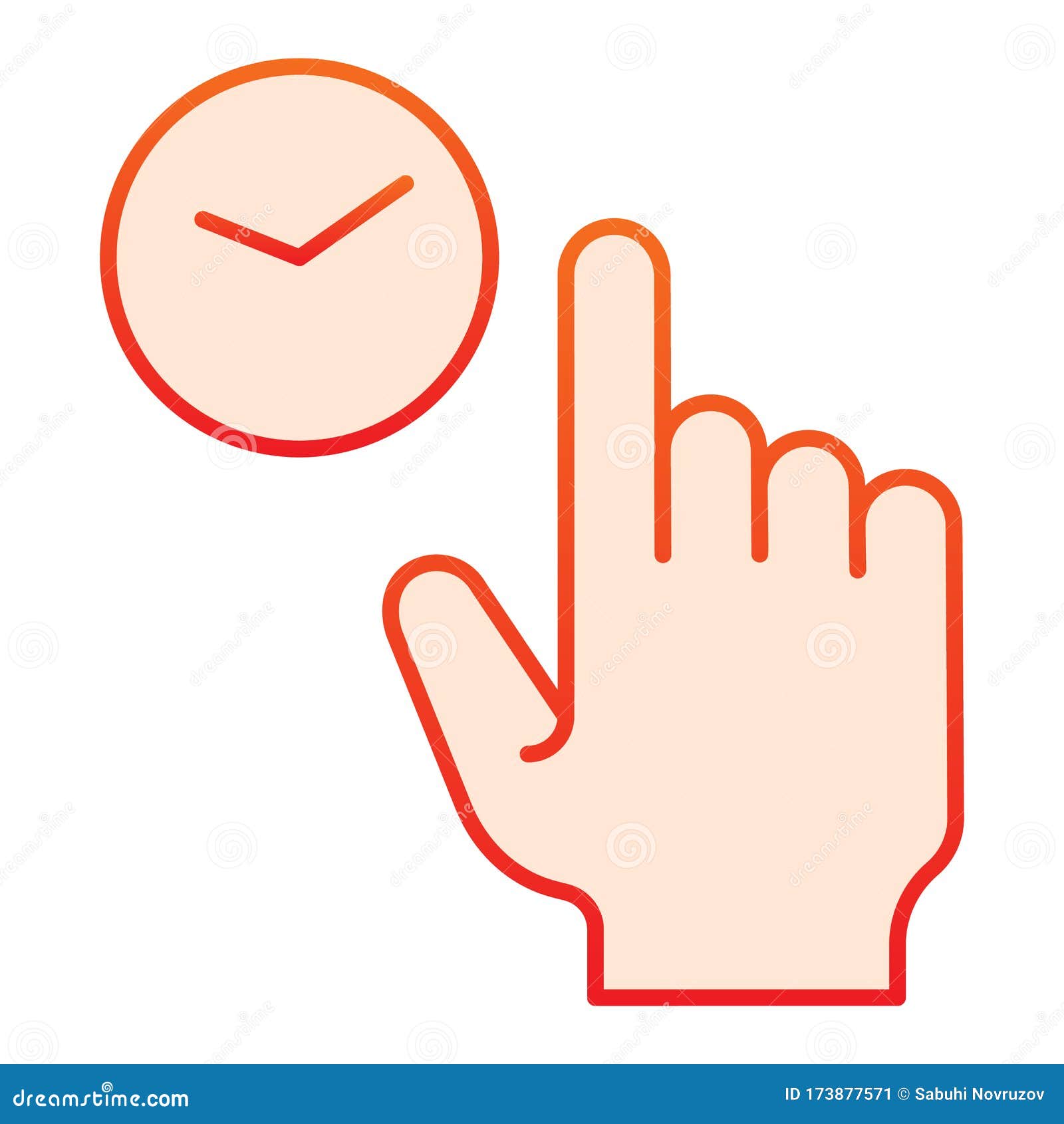 Hold Click Flat Icon. Touch and Hold Vector Illustration Isolated on ...