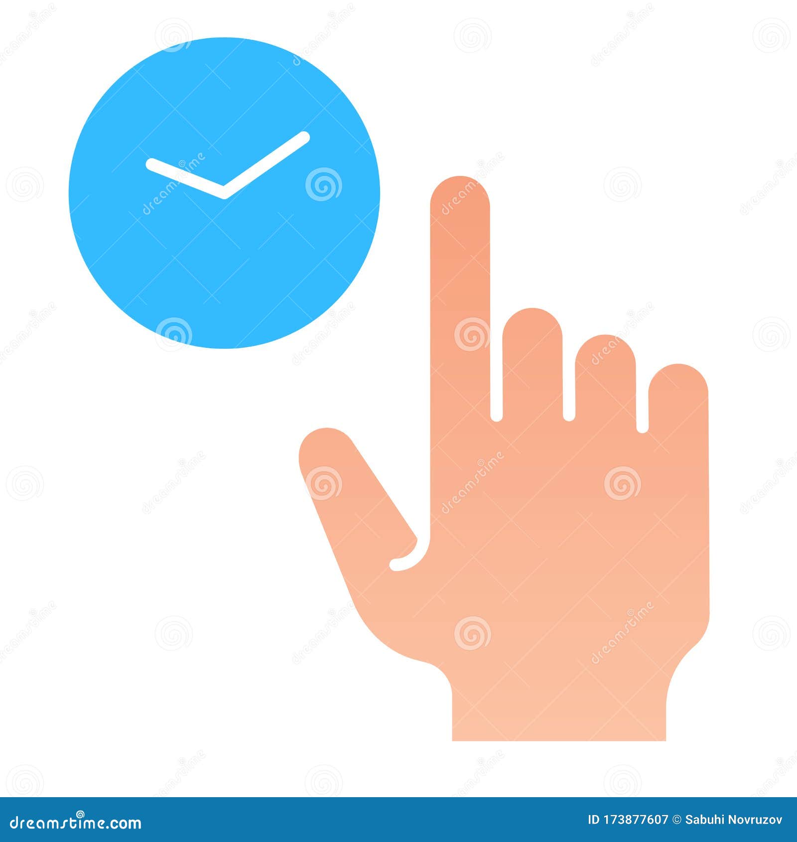 Hold Click Flat Icon. Touch and Hold Vector Illustration Isolated on ...