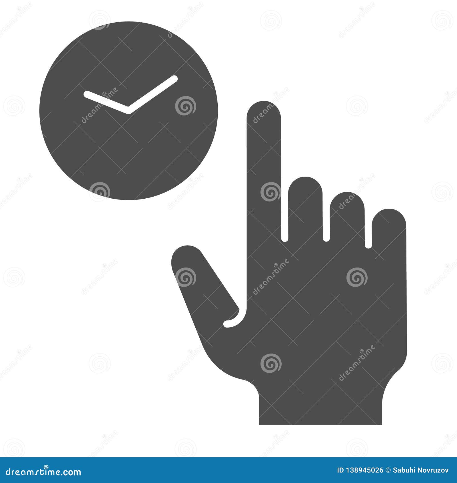 Hold Click Solid Icon. Touch and Hold Vector Illustration Isolated on ...
