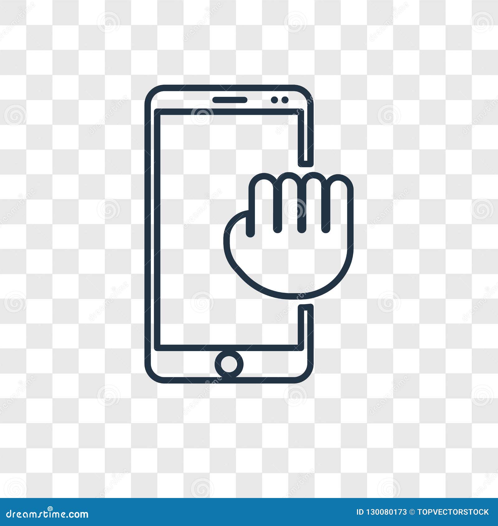 Hold Concept Vector Linear Icon Isolated on Transparent Background ...