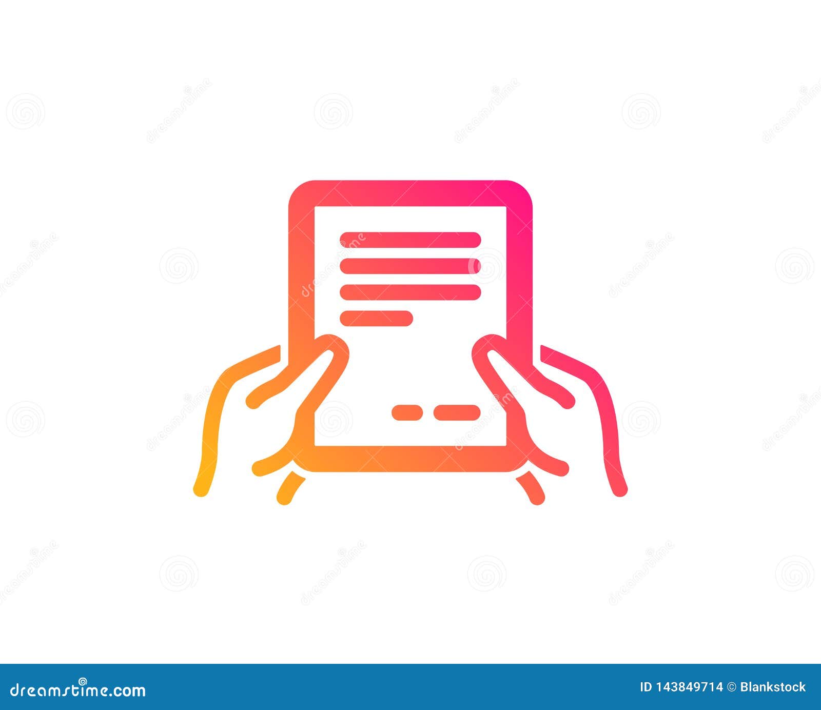 Hold Document Icon. Text File Sign. Vector Stock Vector - Illustration ...