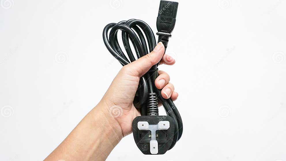 Hold electric wire in hand stock photo. Image of electric - 77639302