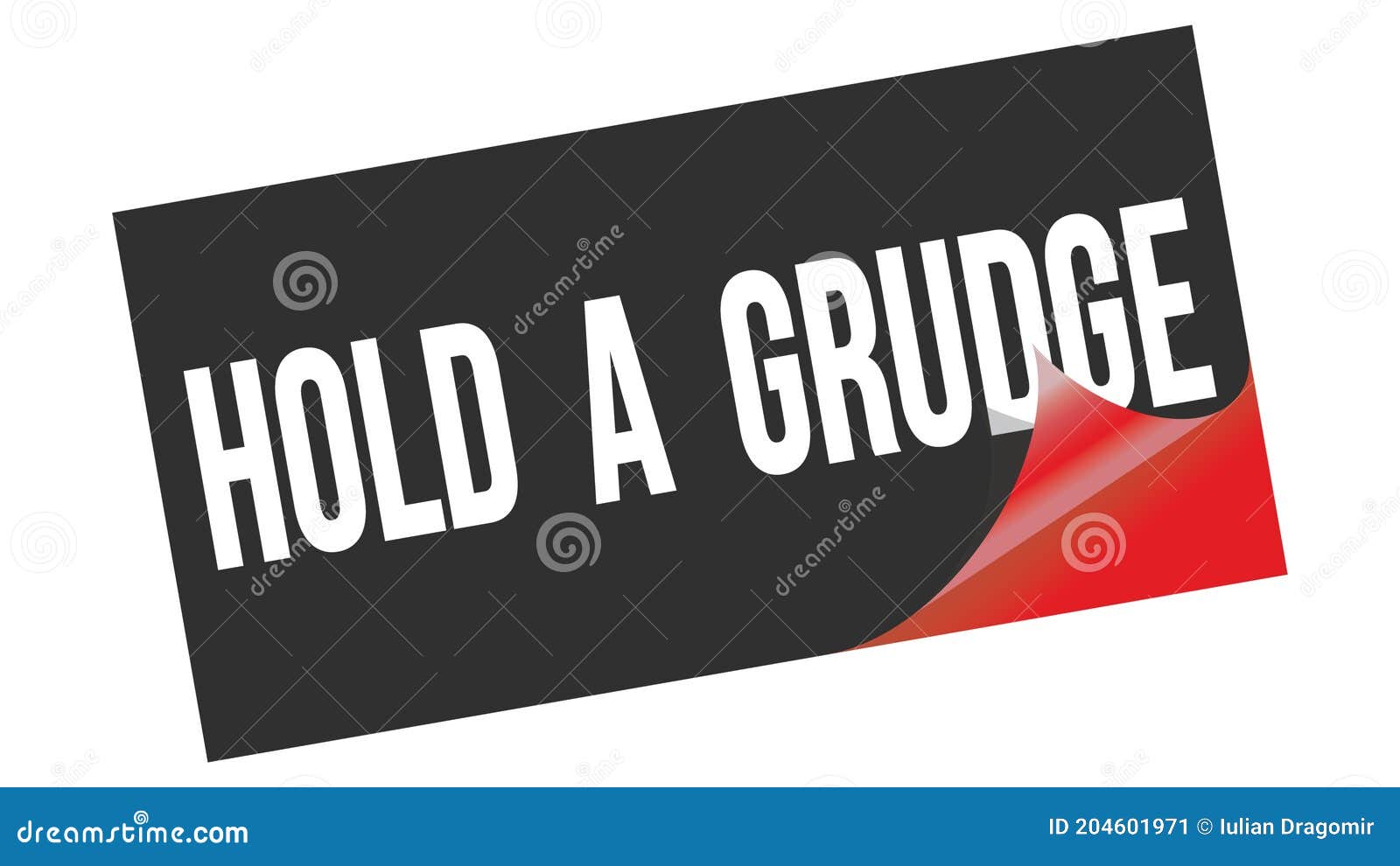 HOLD a GRUDGE Text on Black Red Sticker Stamp Stock Illustration ...