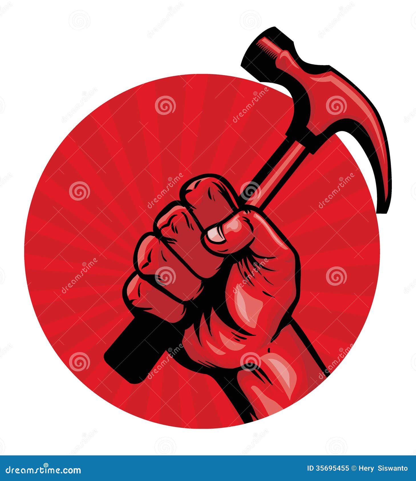 Hold a hammer poster stock vector. Illustration of labour - 35695455