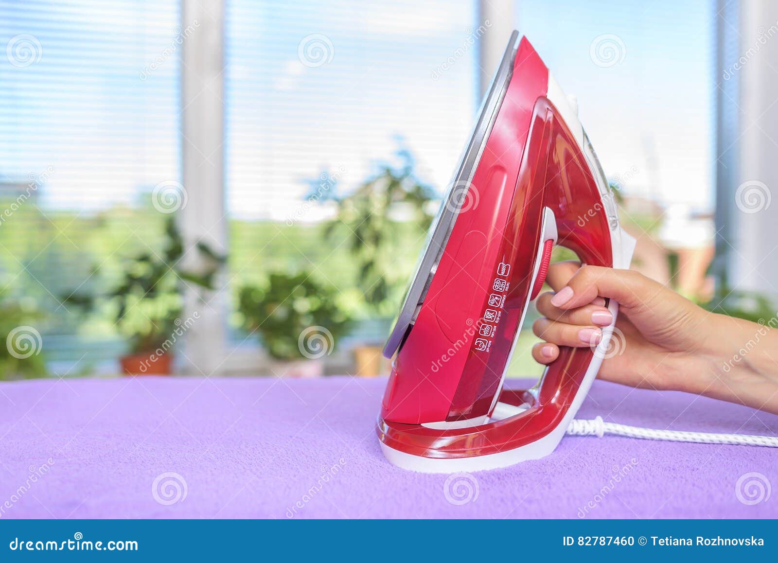 Hold in hand irons. stock photo. Image of housewife, domestic - 82787460