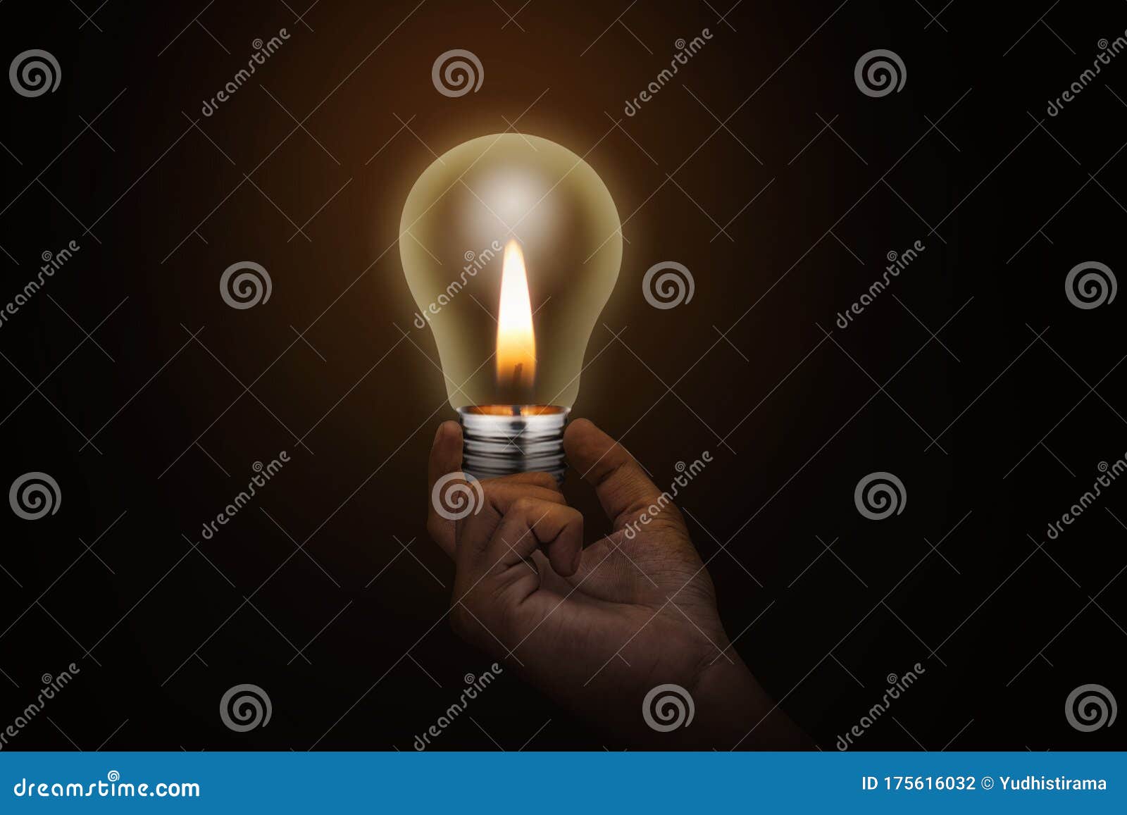 Light Blub In Darkness Street Light Blue Light In Lockdown Covid 19 Let ...
