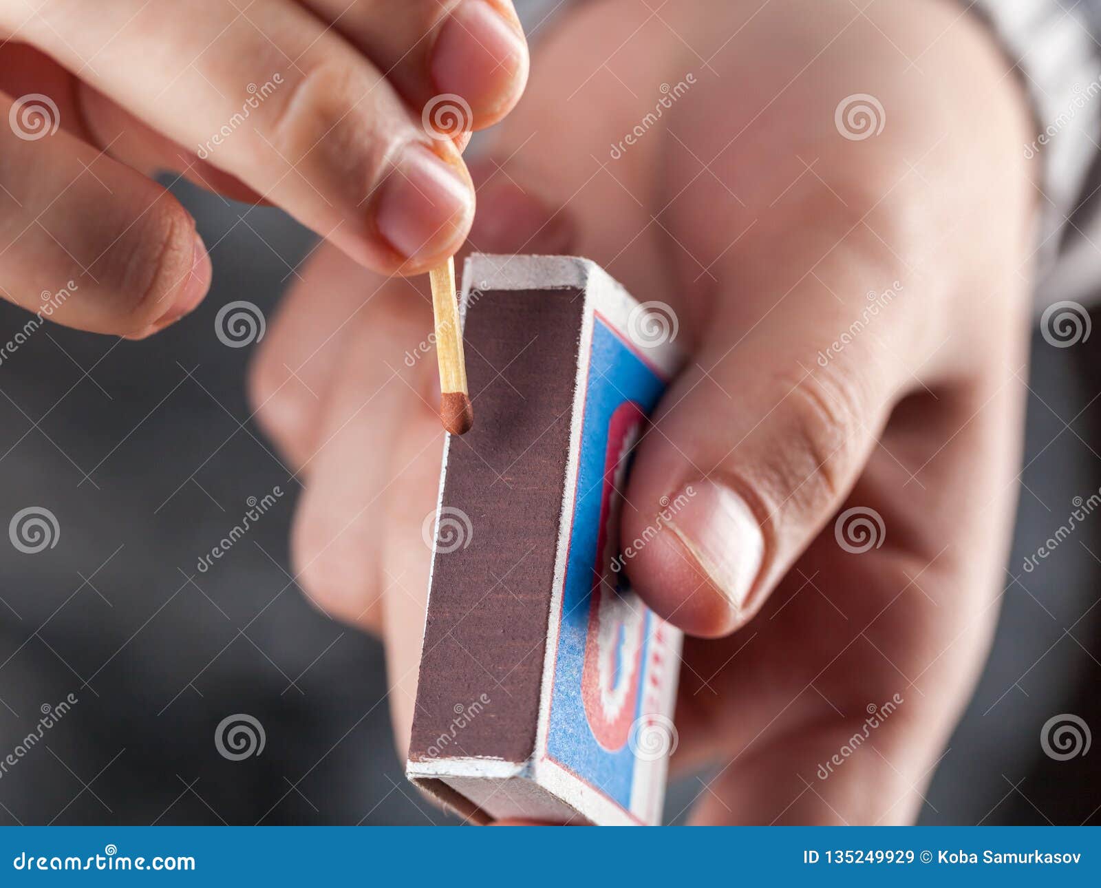 Hold a Matchbox while Striking a Match Stock Image - Image of strike ...