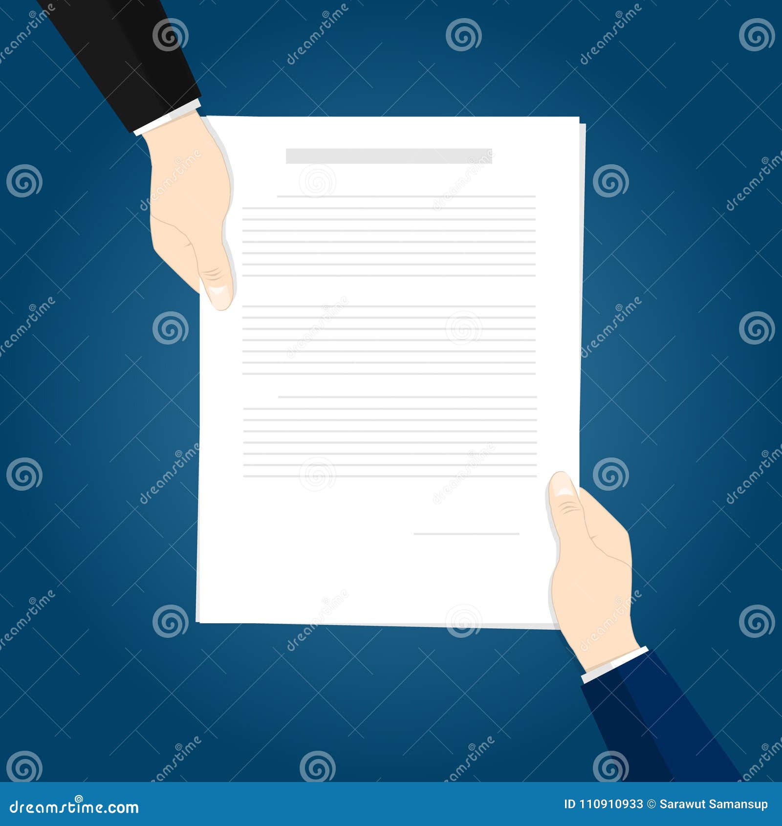 Hold Paper Hand Business Flat Vector Stock Vector - Illustration of ...