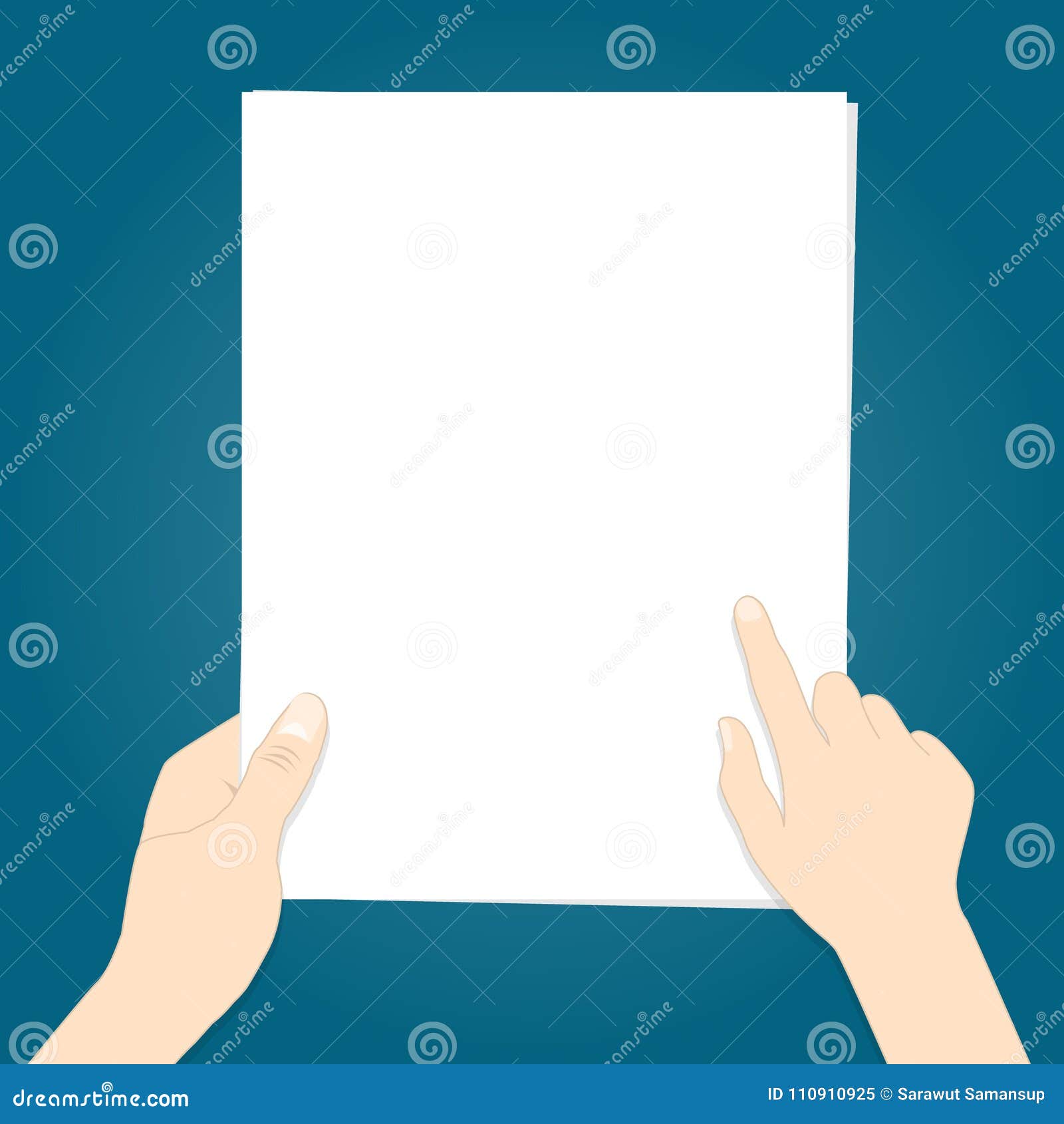 Hold Paper Hand Flat Vector Stock Vector - Illustration of page, flat ...