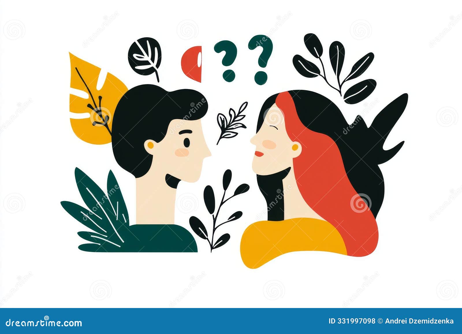 They Hold Question Marks in Their Hands, the Background is White, Thin ...