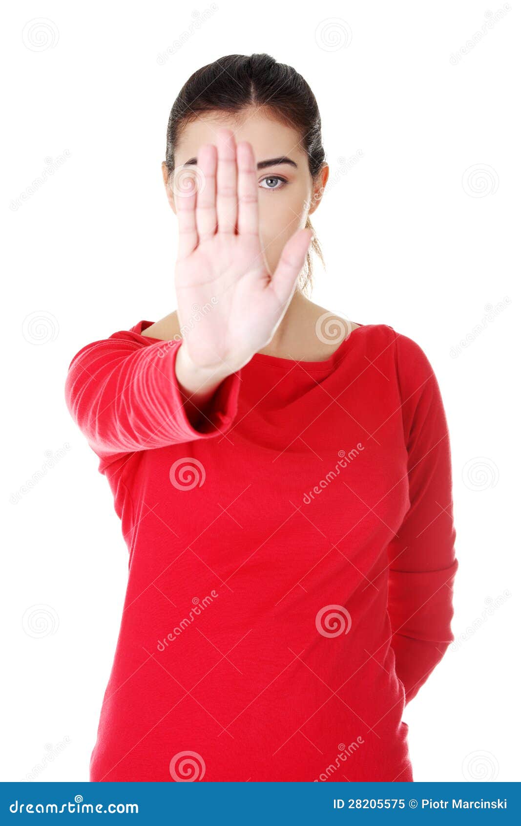 Hold on, Stop gesture stock image. Image of casual, entry - 28205575