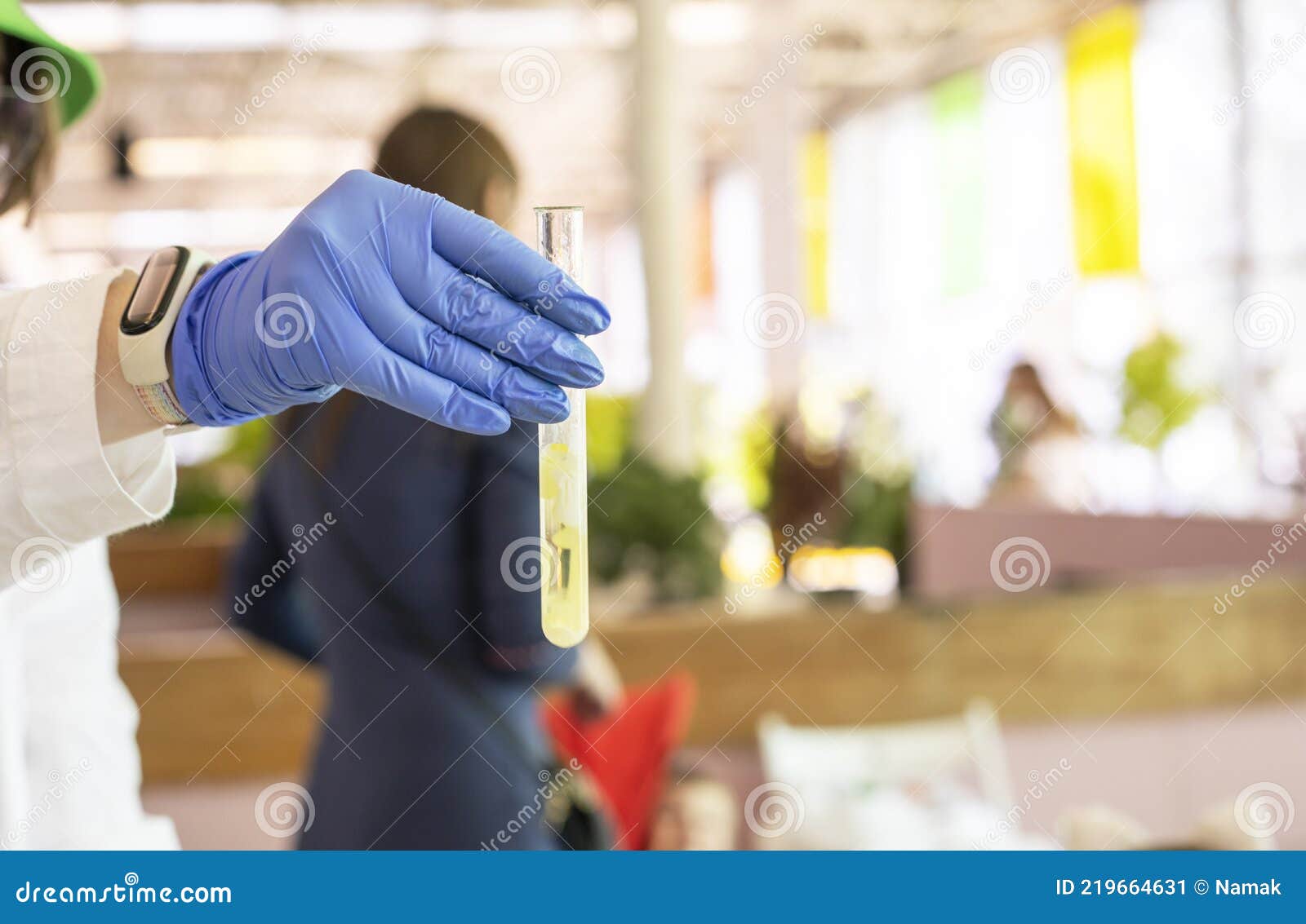 Hold a Test Tube with Reagents in Hand while Working with Research ...