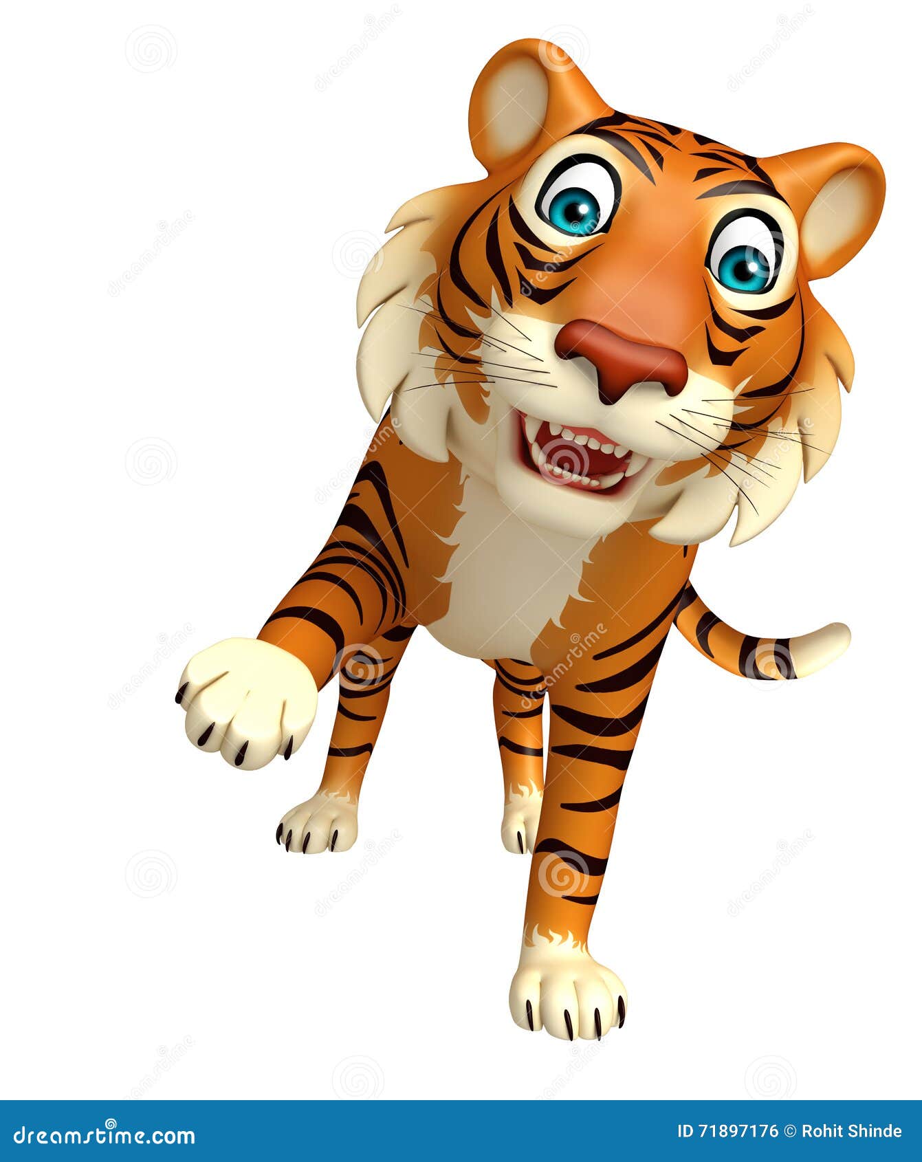 Hold Tiger Cartoon Character Stock Illustration - Illustration of meat ...