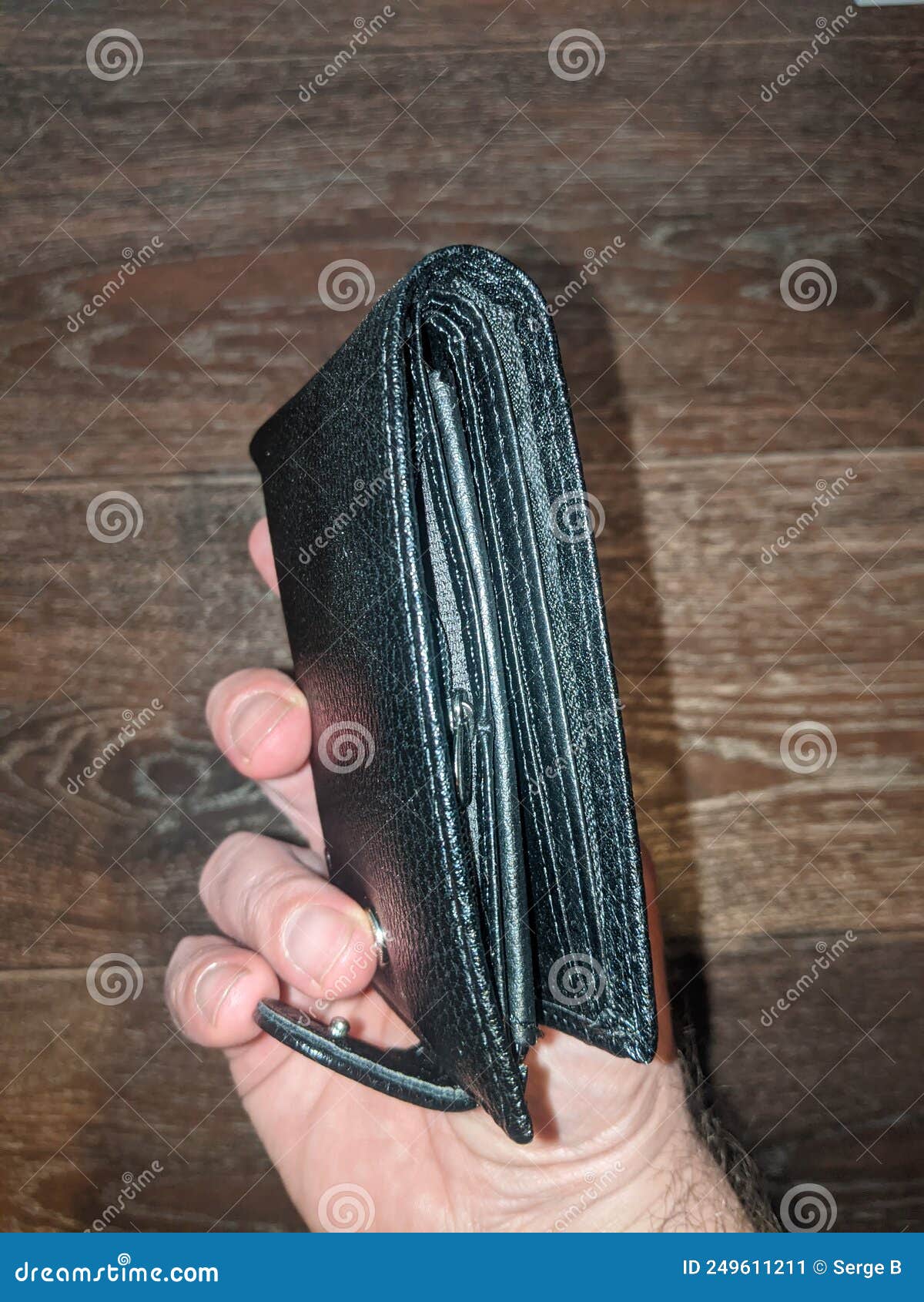 Hold Your Wallet Firmly in Your Hand. Stock Image - Image of textile ...