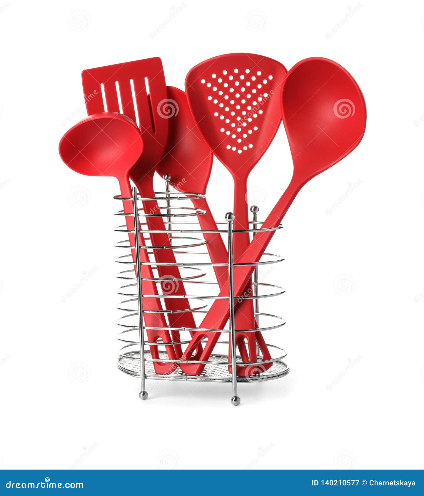 Holder with Different Kitchen Utensils Stock Image - Image of handle ...