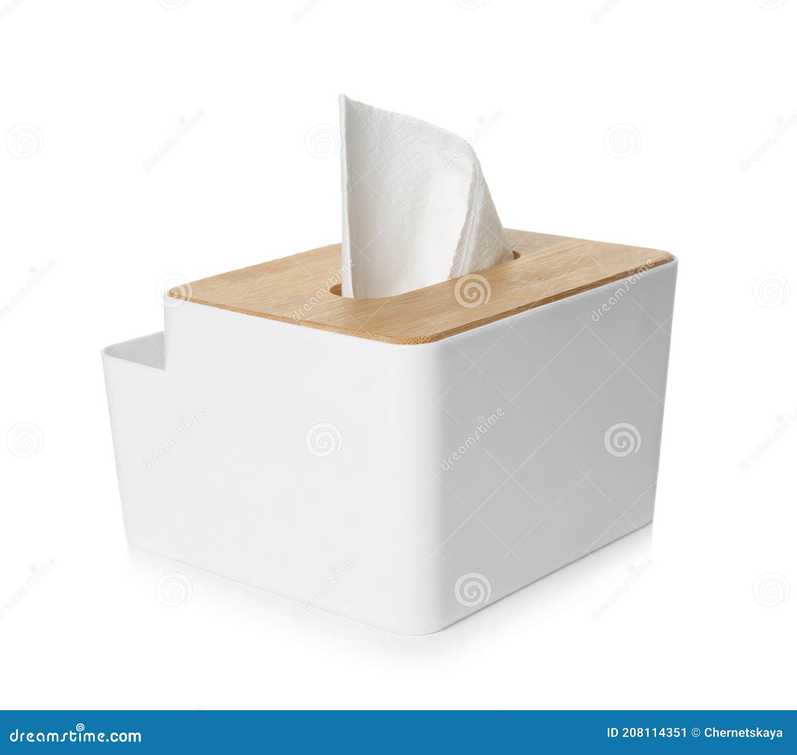 Holder with Paper Tissues Isolated on White Stock Image - Image of ...