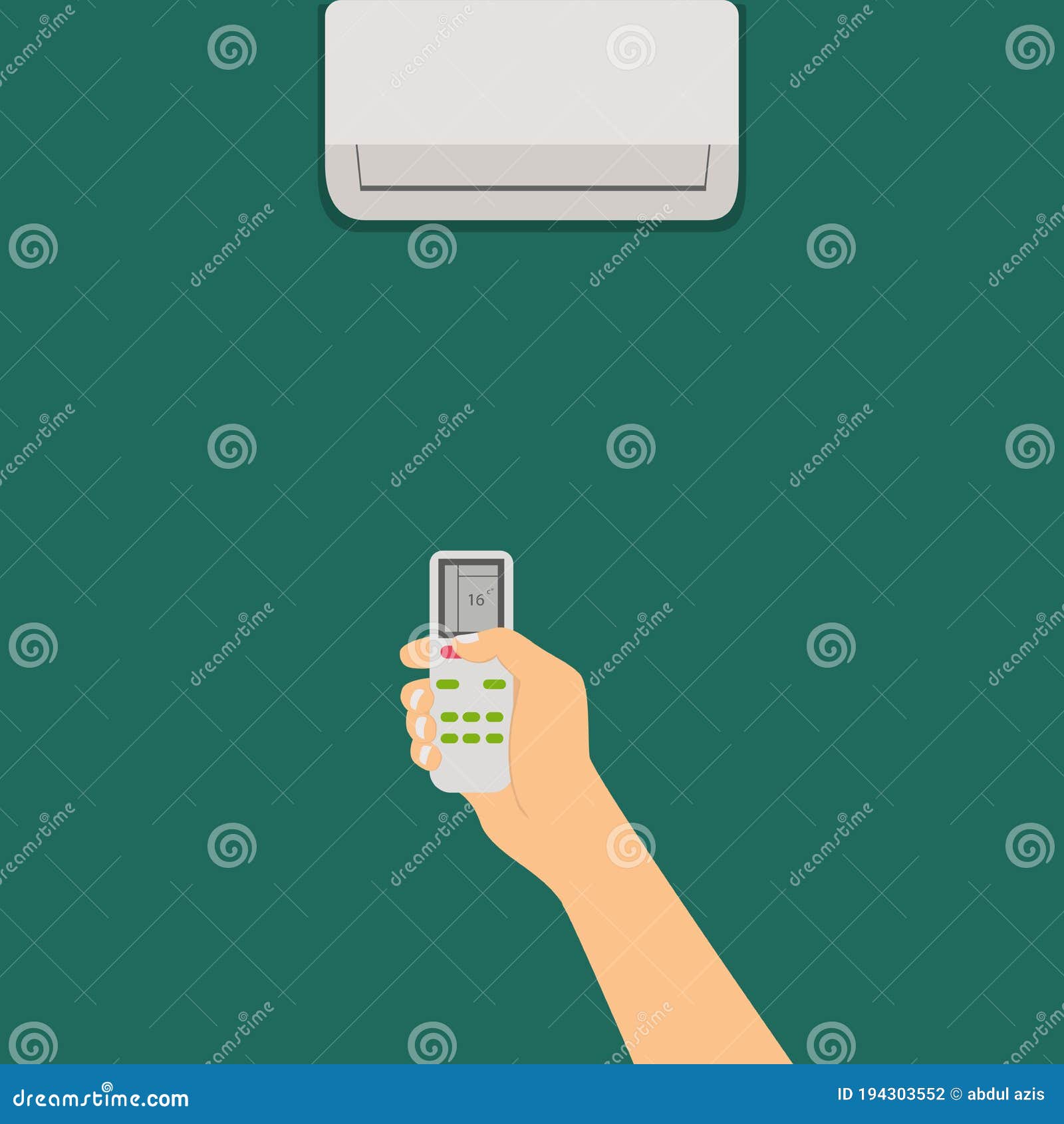 Holding the Ac Remote, Turn on the Ac Remote Stock Vector ...