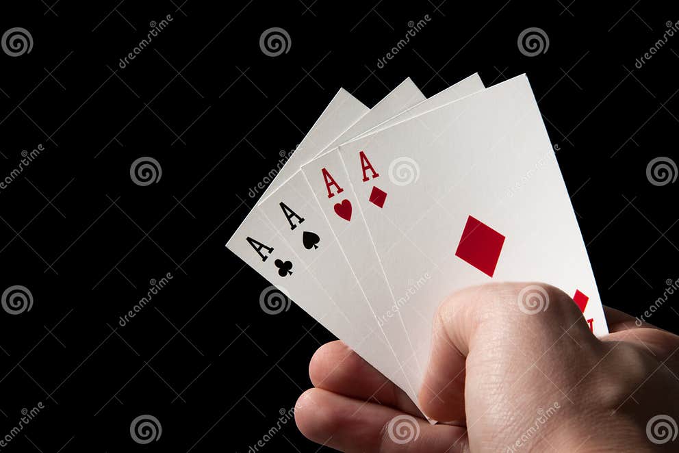 Holding all the Aces stock image. Image of diamonds, casino - 11703511