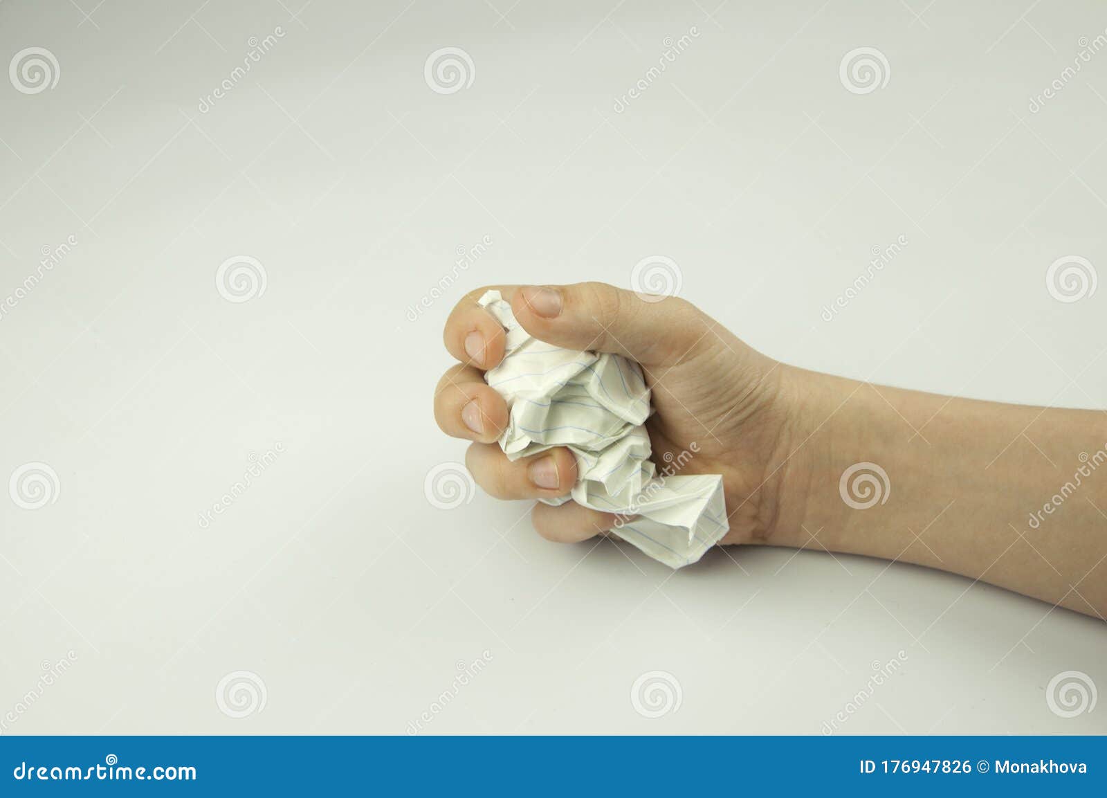 Holding Ball Paper with Man Hand Isolated on White Background Stock ...