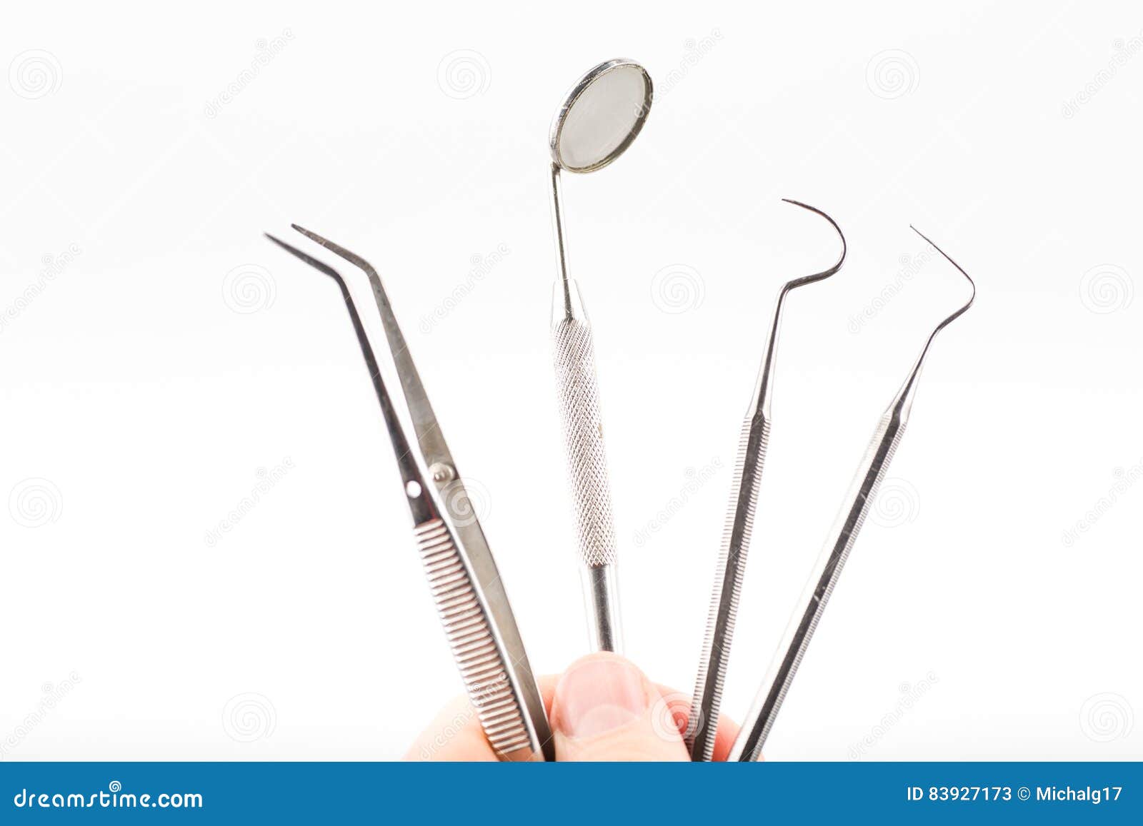 Holding Basic Dental Examination Set Stock Image - Image of hygiene ...