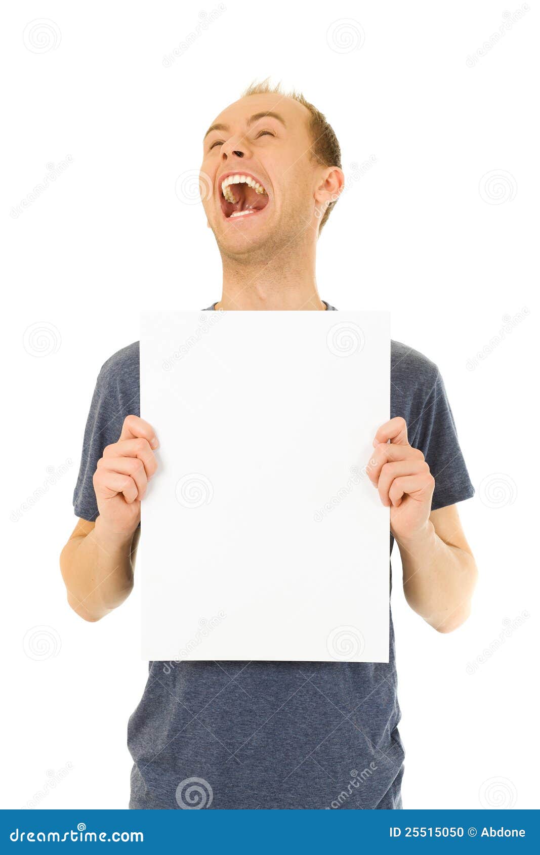 Holding a blank board stock photo. Image of card, people - 25515050