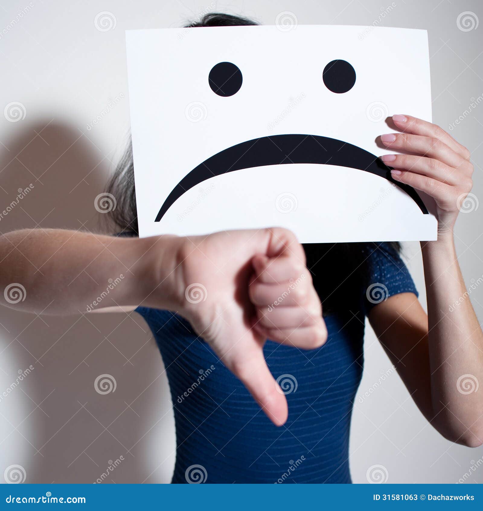 Holding a Blank Paper with Sad Face Stock Image - Image of female ...