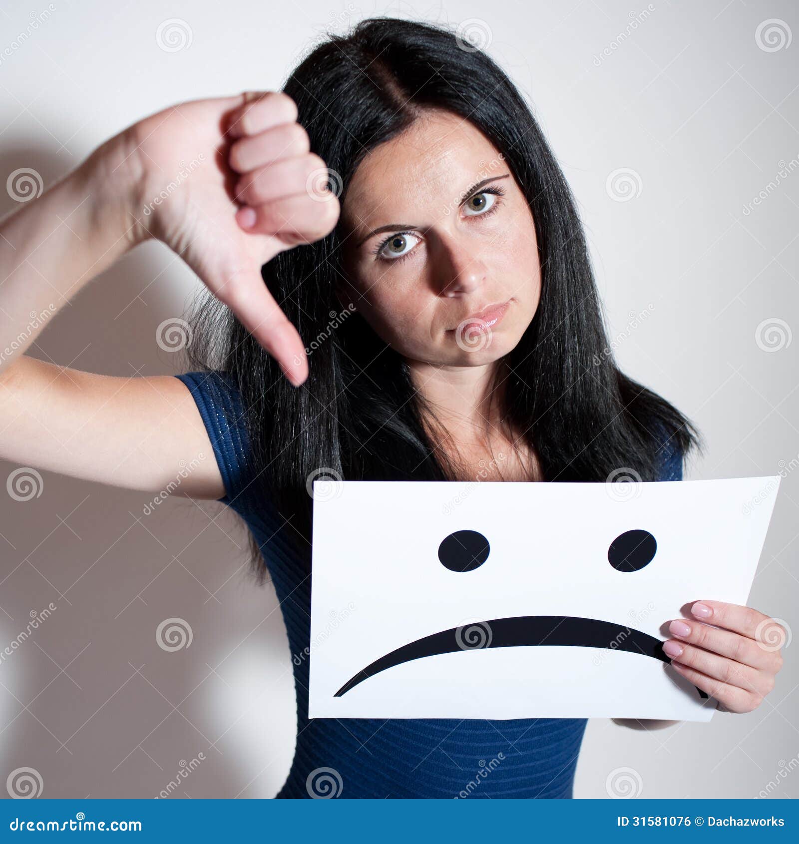 Holding a Blank Paper with Sad Face Stock Photo - Image of style ...