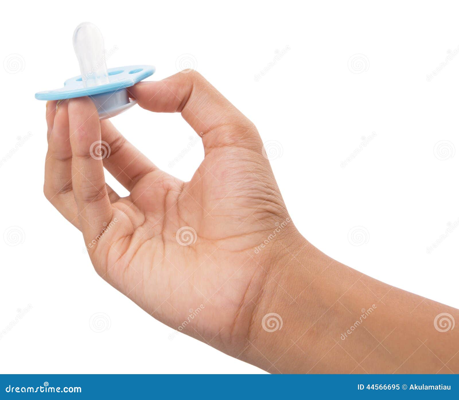 Holding Blue Pacifier IV stock image. Image of dummy - 44566695