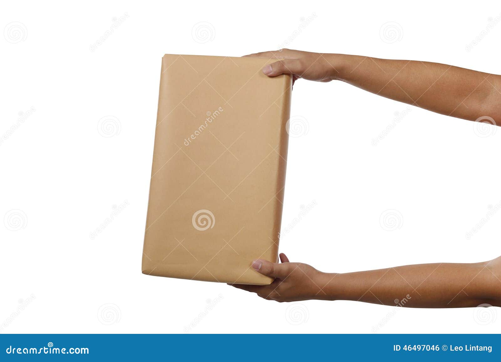 Holding Brown Package Box stock photo. Image of handling - 46497046
