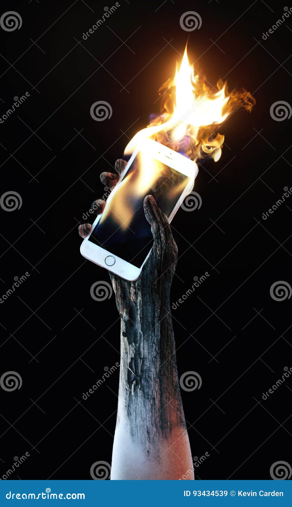 Holding a Burning Cell Phone Stock Image - Image of talk, phone: 93434539