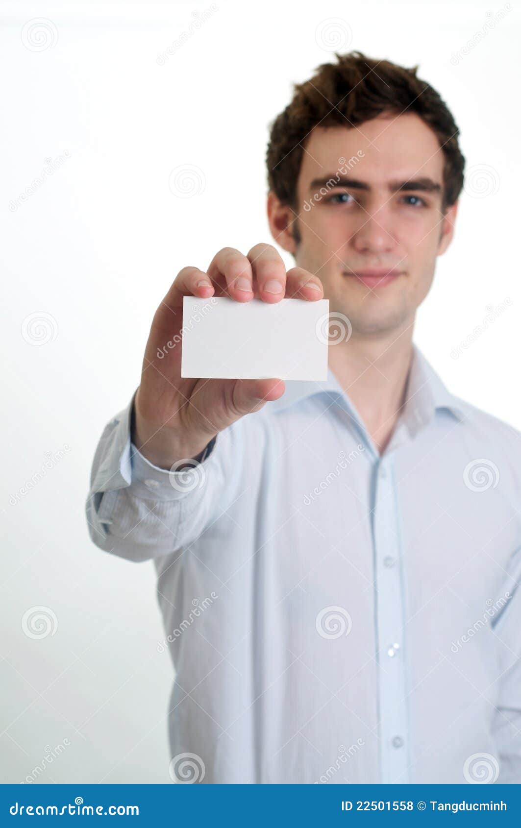 Holding business card stock photo. Image of young, friendly - 22501558