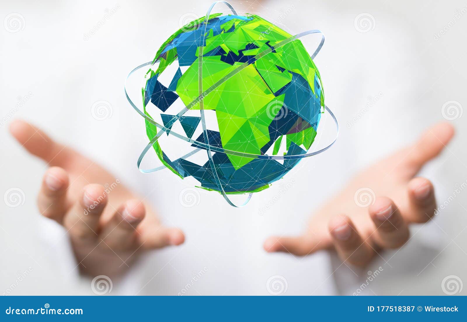 A Holding Business World Connection Digital Stock Image - Image of ...