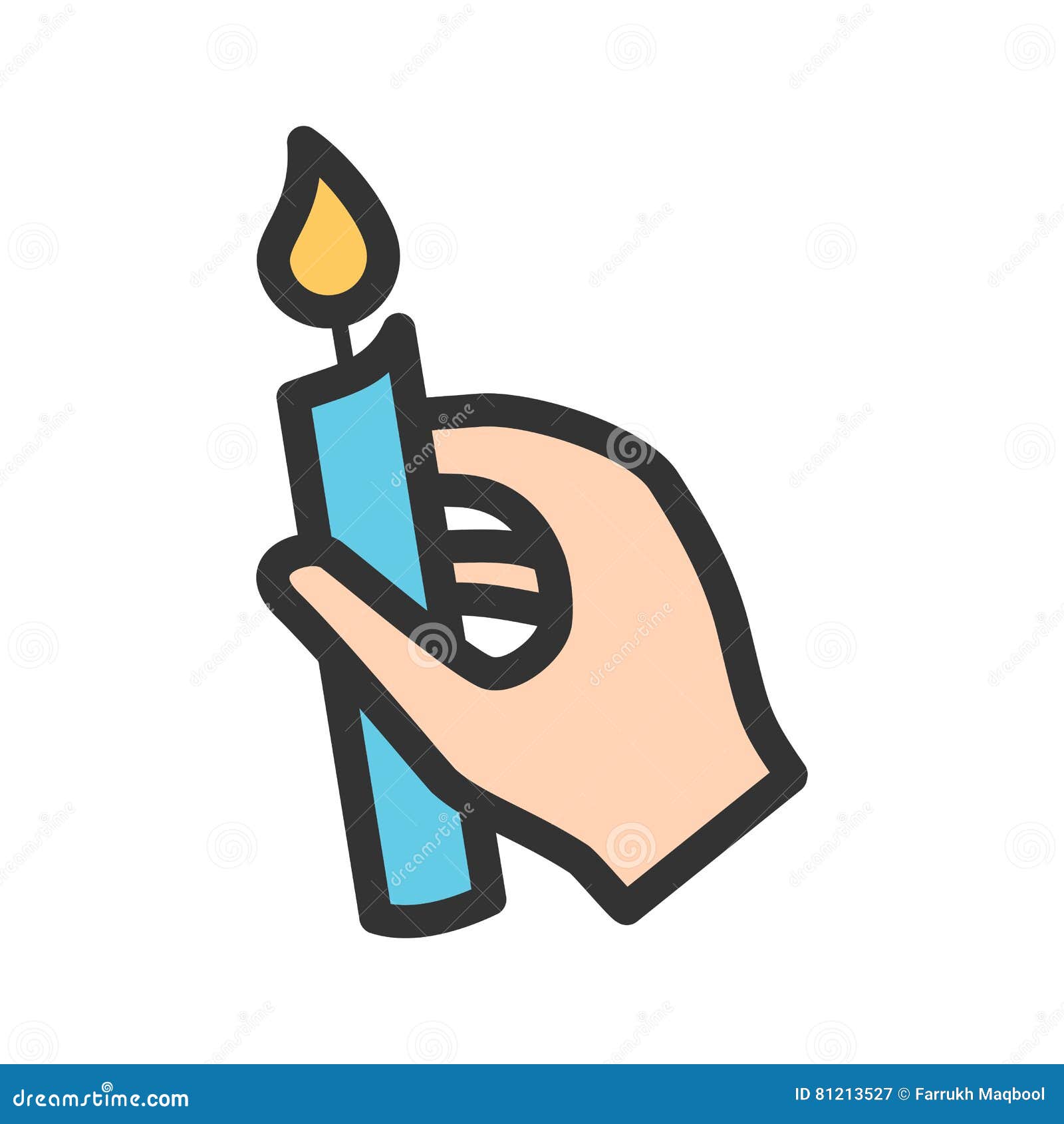 Holding Candle stock vector. Illustration of vector, hand - 81213527