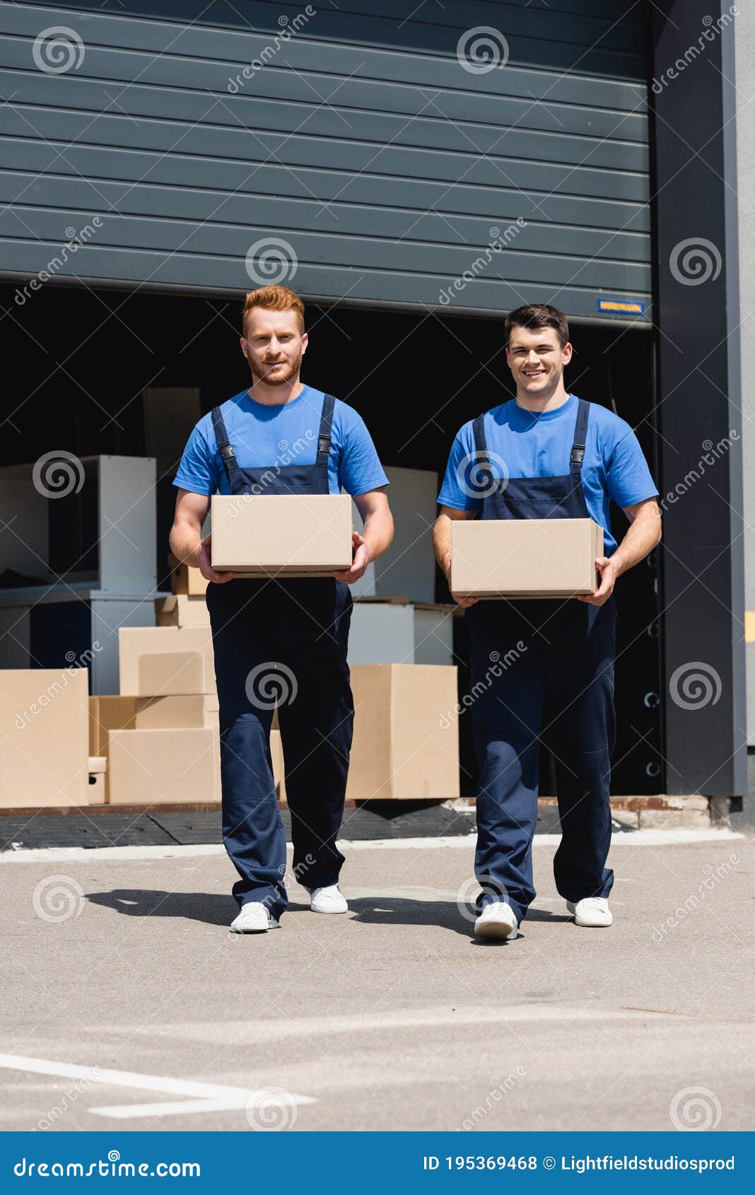 Holding Cardboard Boxes while Walking on Stock Photo - Image of hold ...