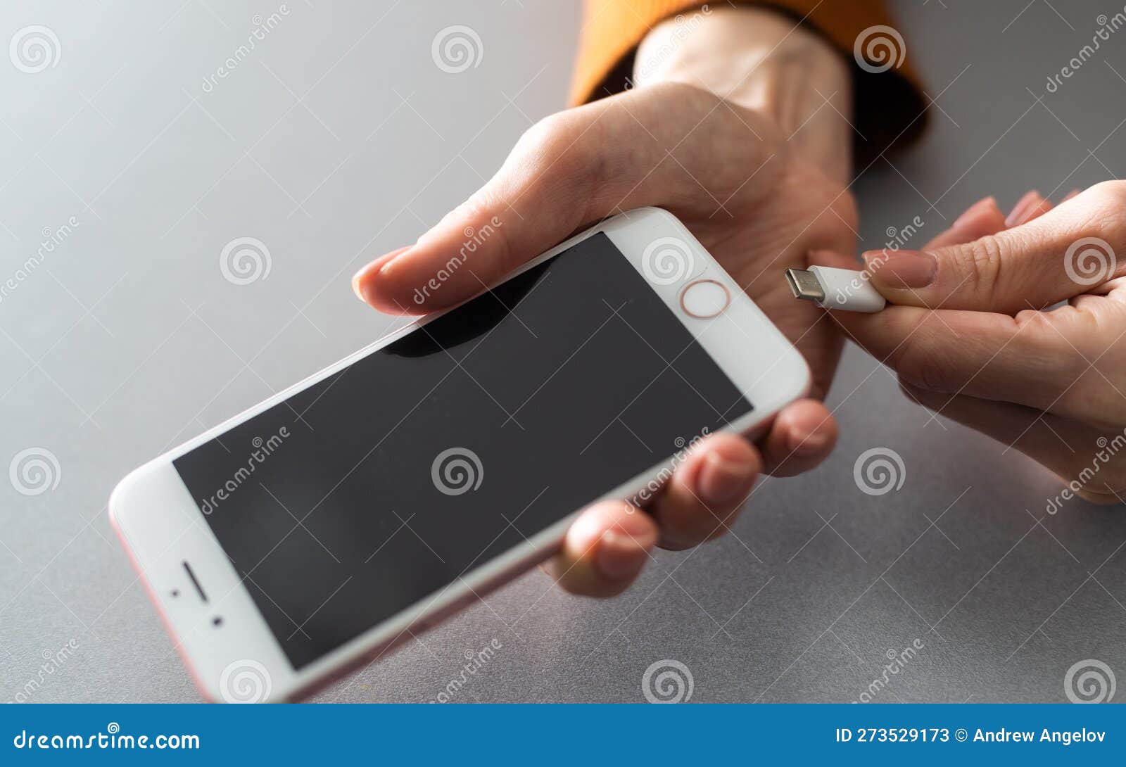Holding Charging Smartphone Quick Charge Fast Charge Stock Image ...