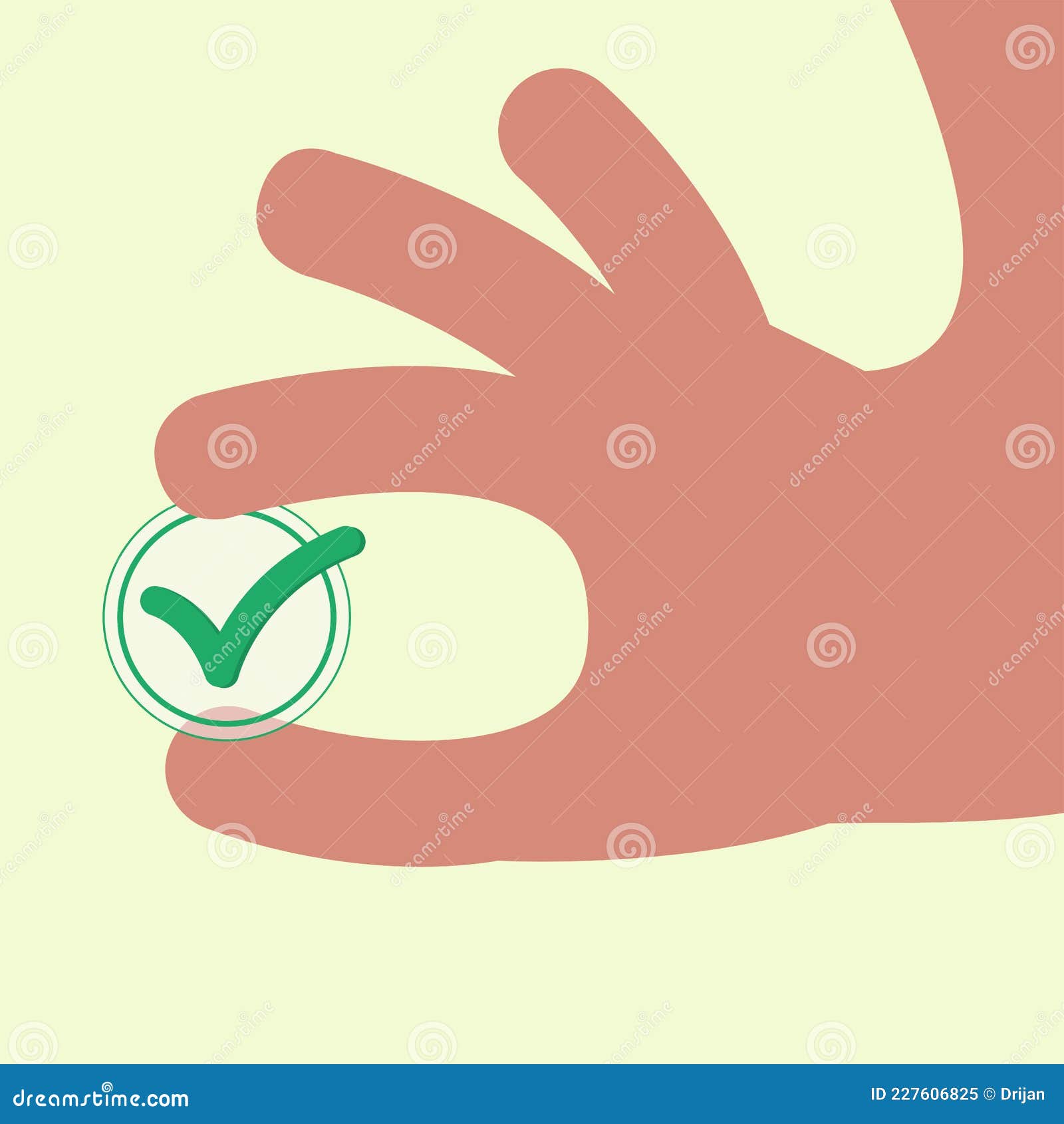Holding a check symbol stock vector. Illustration of isolated - 227606825