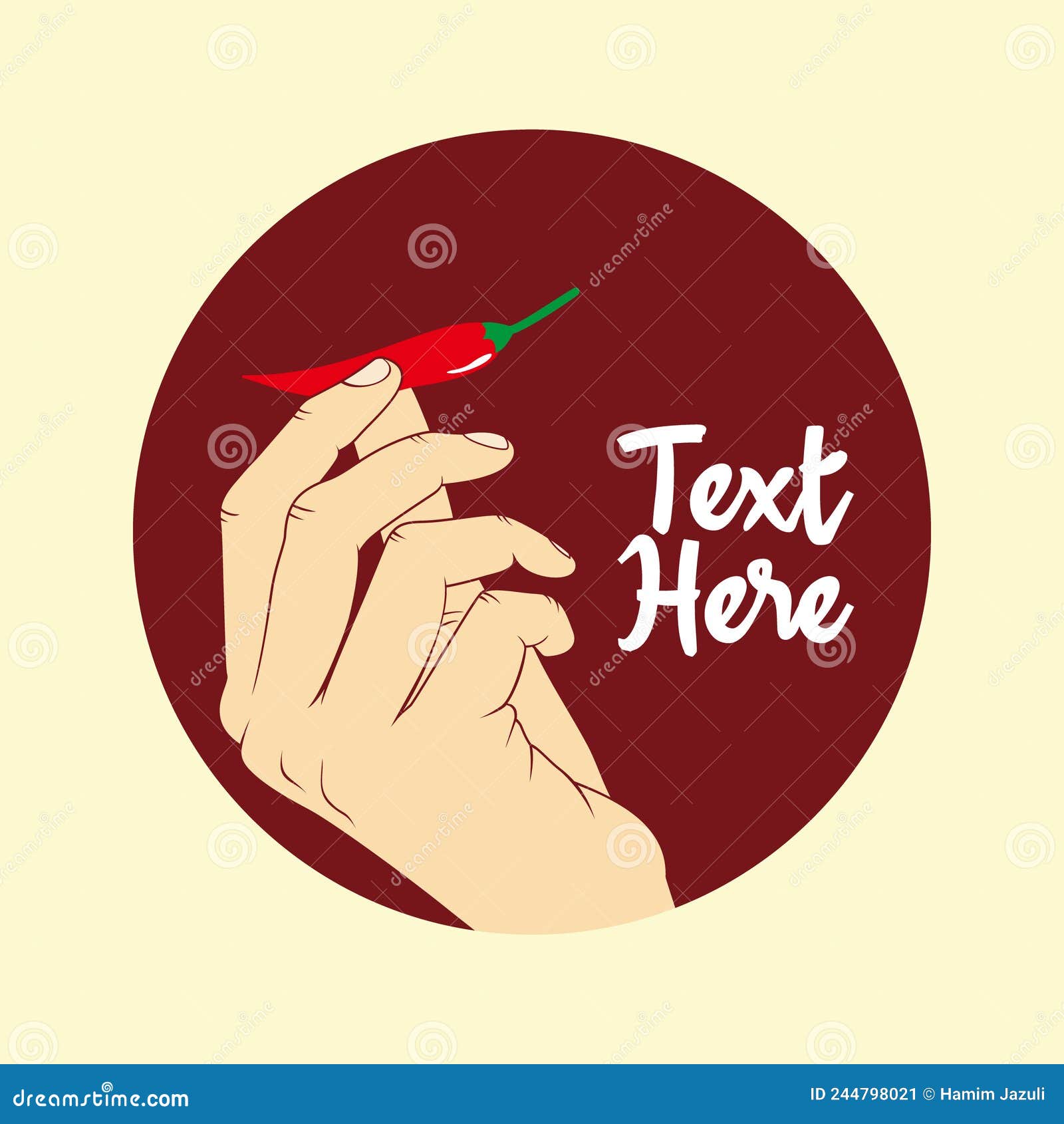 Holding Chilli Flat Design Editable File Stock Vector - Illustration of ...