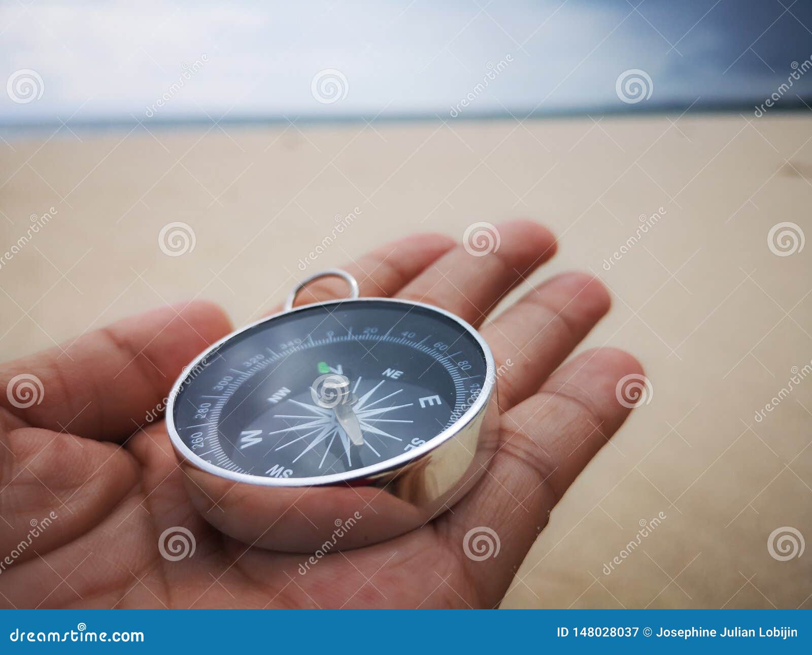 Holding a Compass Showing the Direction Point To North and Facing the ...
