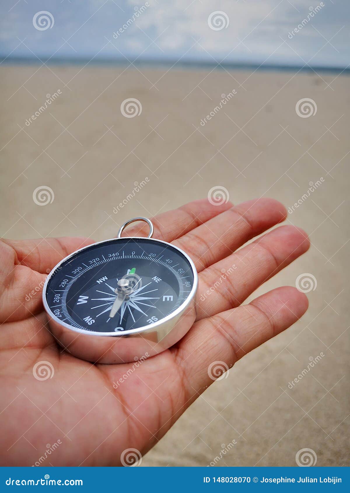 Holding a Compass Showing the Direction Point To North and Facing the ...