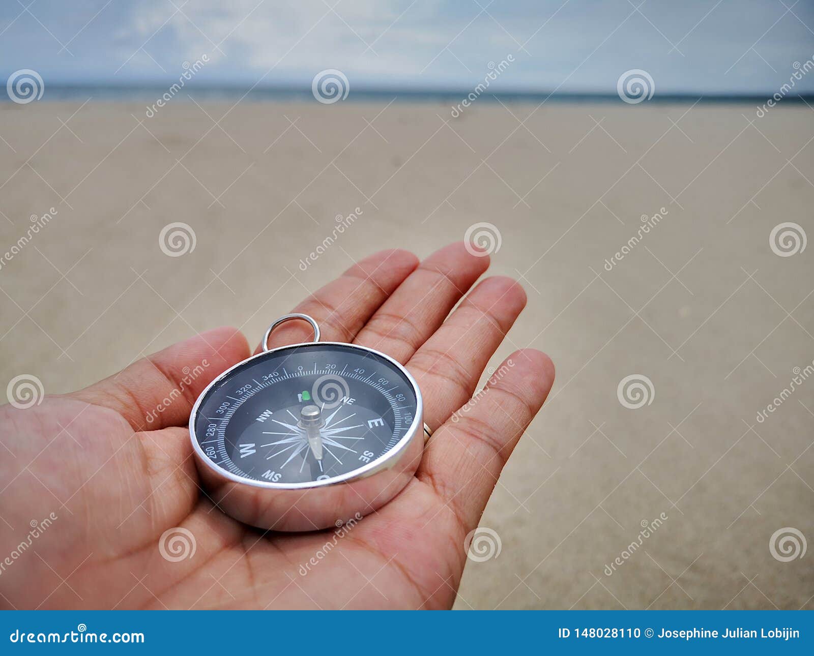 Holding a Compass Showing the Direction Point To North and Facing the ...