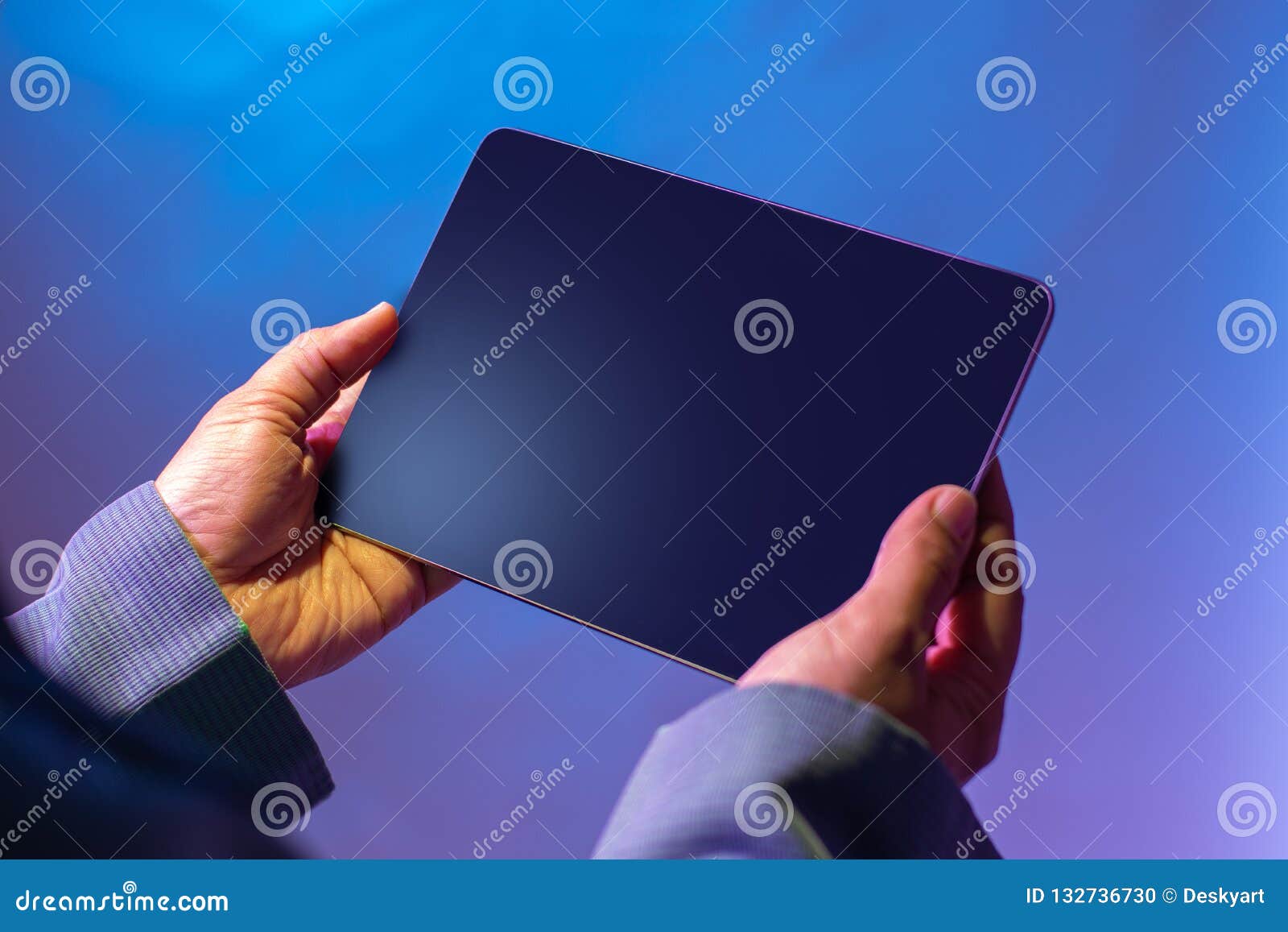 Holding Digital Tablet with Both Hands Stock Photo - Image of gadget ...