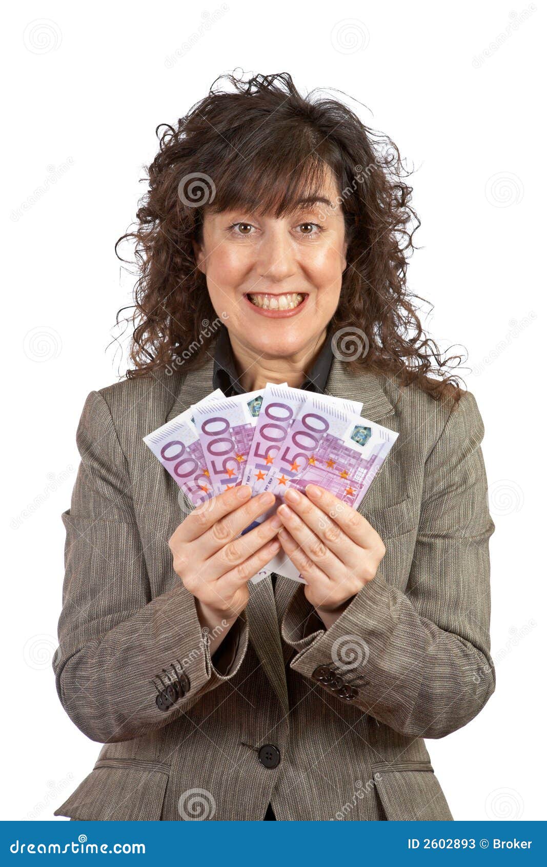 Holding a fan of money stock image. Image of beauty, friendly - 2602893