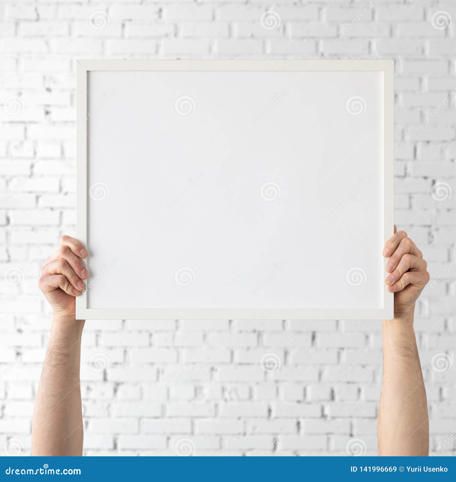 Holding Frame Mockup. Photo Mockup. Man Hands Hold Frame Stock Image ...